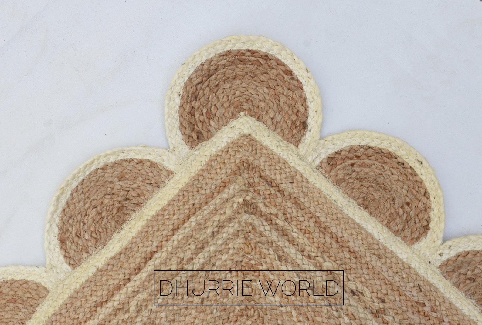 Scalloped Jute Rug Scallop Rug Boho Jute Rug Natural Jute - Etsy