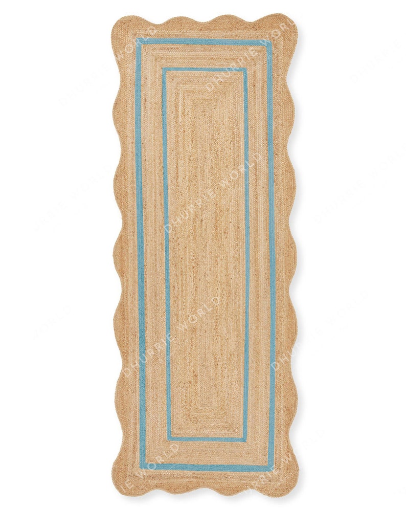 Wavy Scalloped Jute Rug Wave Edge Rug Scallop Edge Rug Boho - Etsy