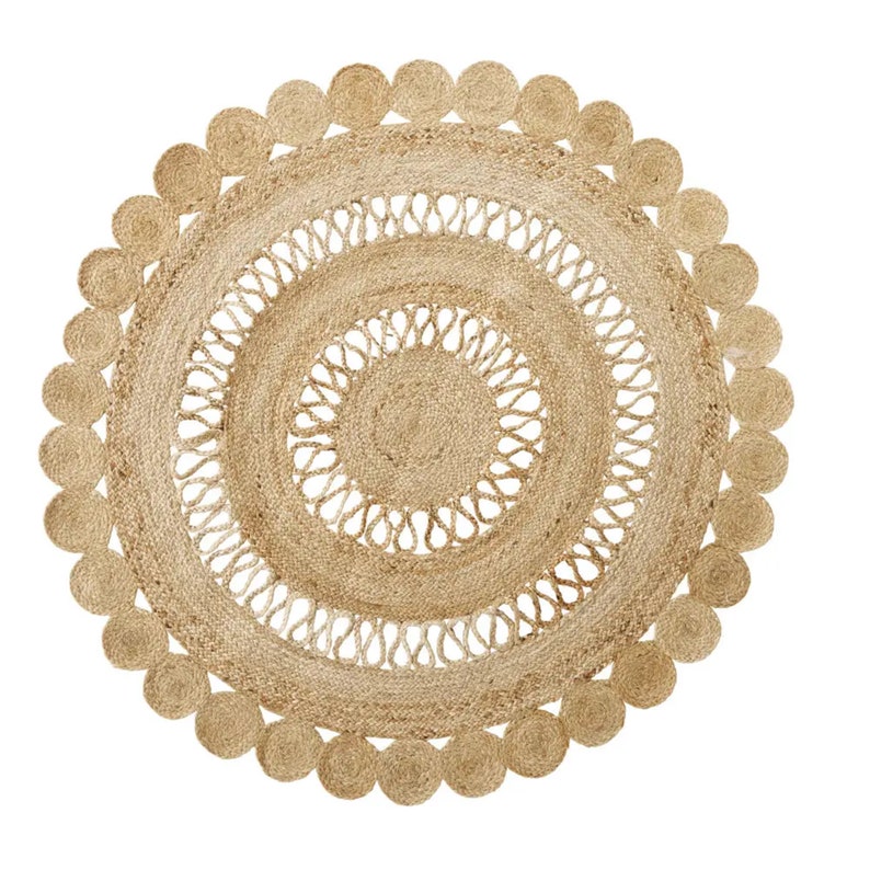 5x5 6x6 Feet Jute Braided Round Rug Jute Circle Rug - Etsy