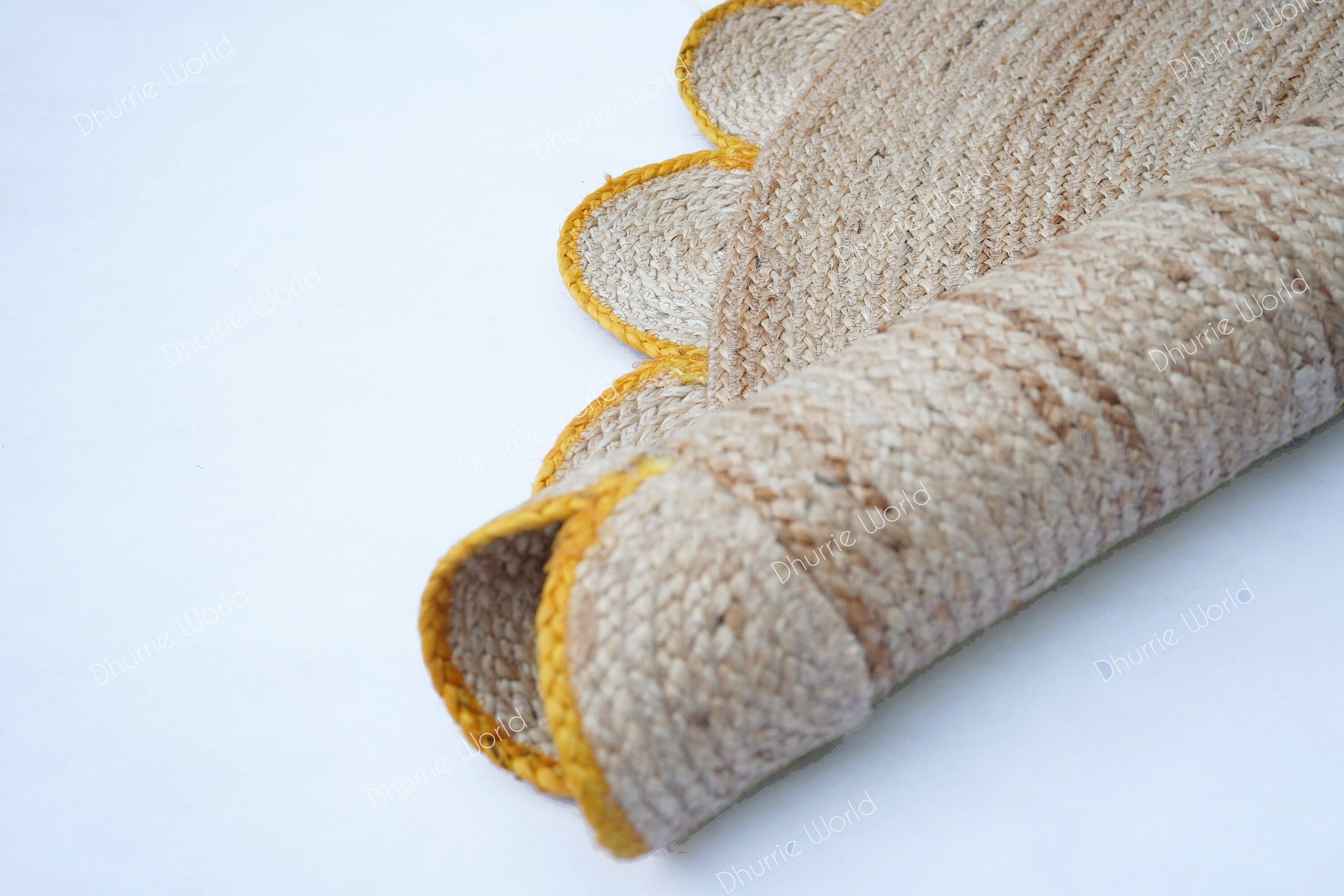 Natural Jute Scallop Round Rug Designer Bohemian Jute Area | Etsy