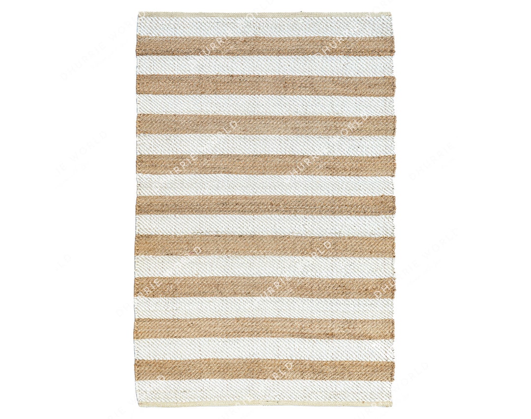Boho Natural Jute Rug, Textured Stripe Area Rug, Bohemian Rug, Boho ...