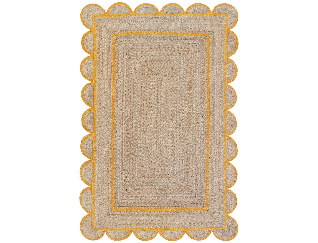 Natural Scalloped Jute Rug, Scallop Rug, Scalloped Edge Rug, Jute Area ...