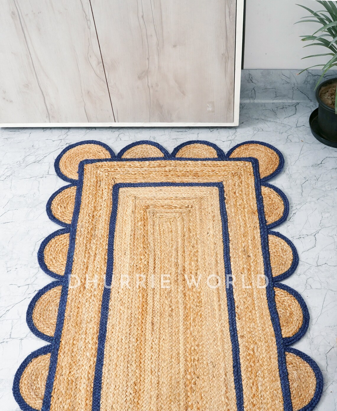 Scallop Runner Rug Jute Scalloped Rug Jute Runner Rug - Etsy