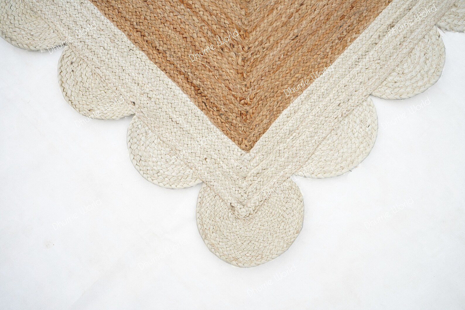 Natural Jute Scalloped Rug, Scalloped Jute Rug, Boho Jute Rug, Custom ...