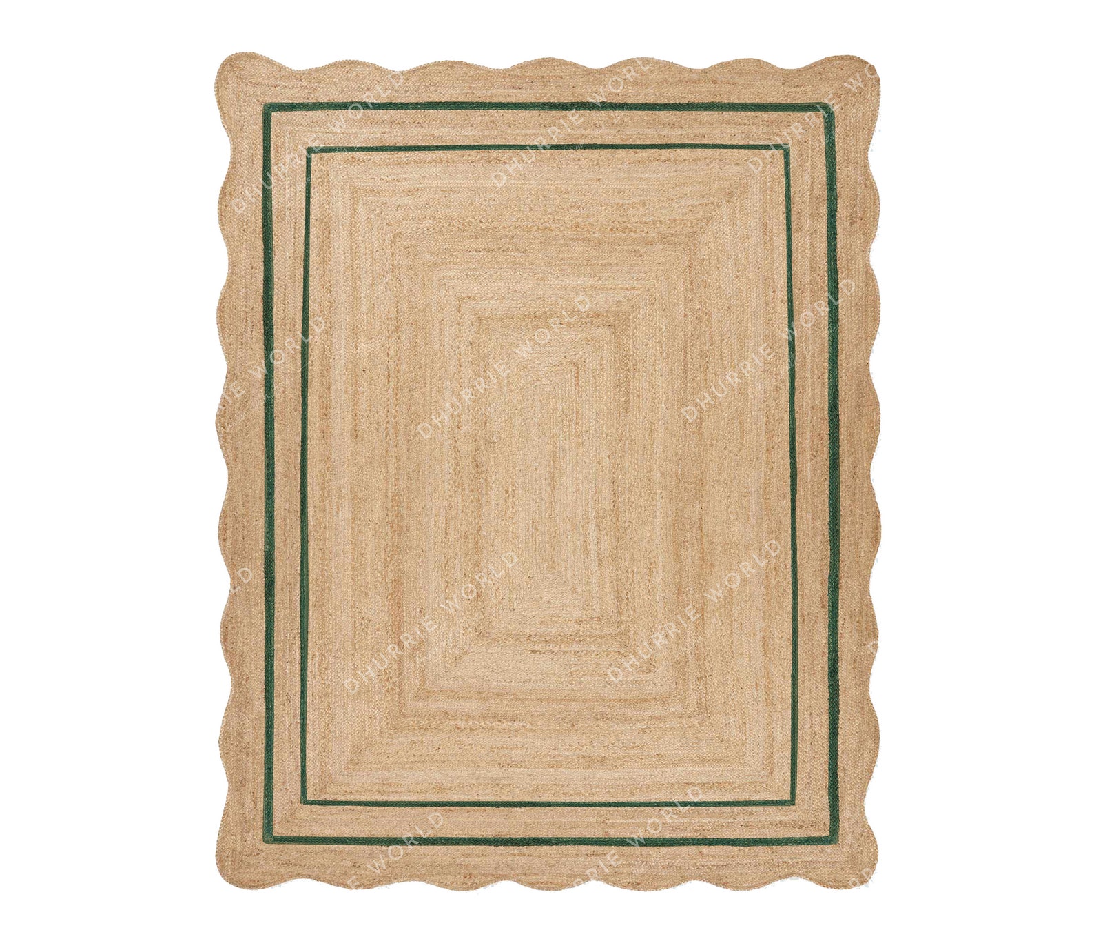 Scallop Jute Rug Natural Jute Wavy Edge Rug Scalloped Shape - Etsy