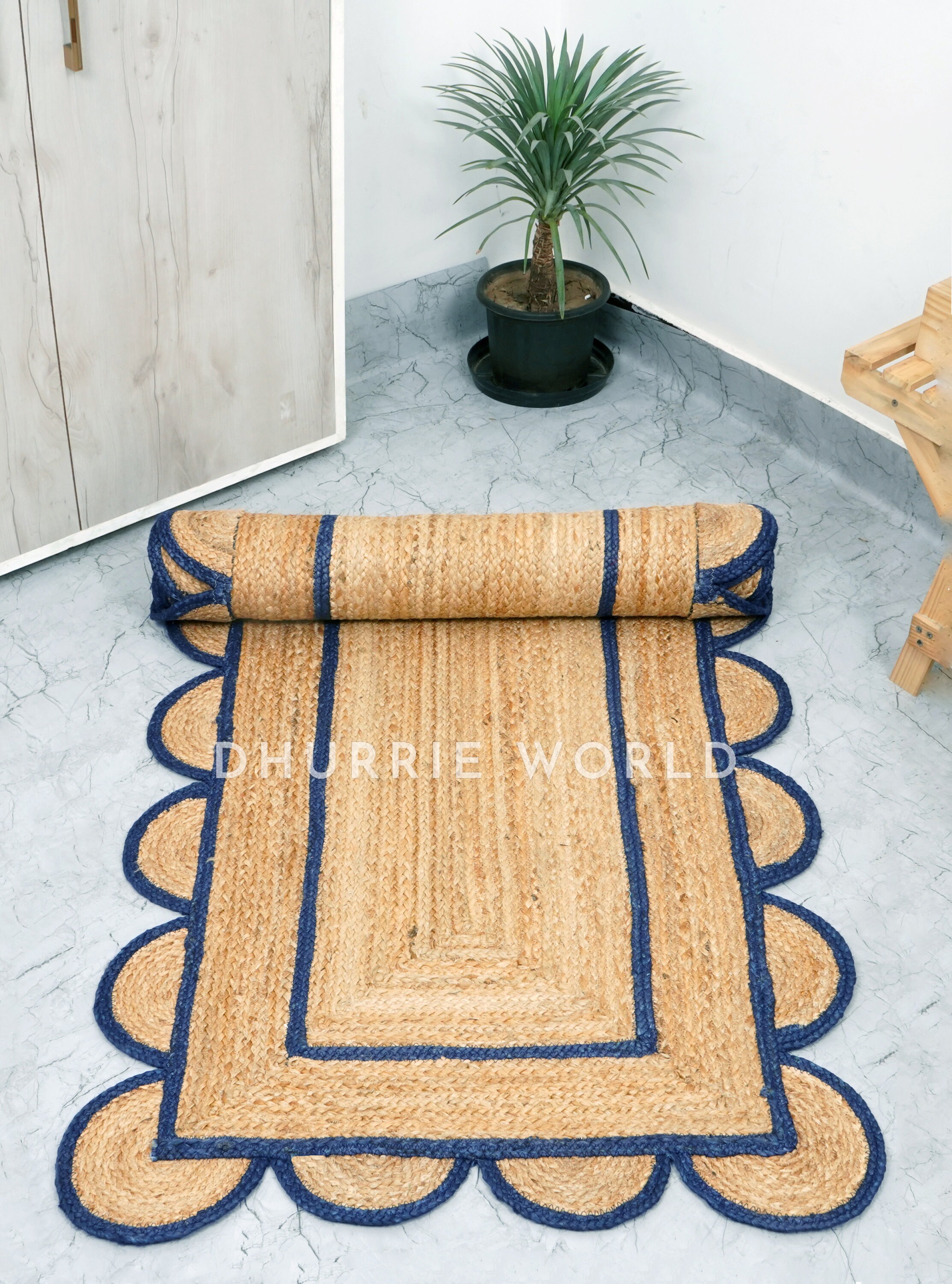 Scallop Runner Rug Jute Scalloped Rug Jute Runner Rug - Etsy