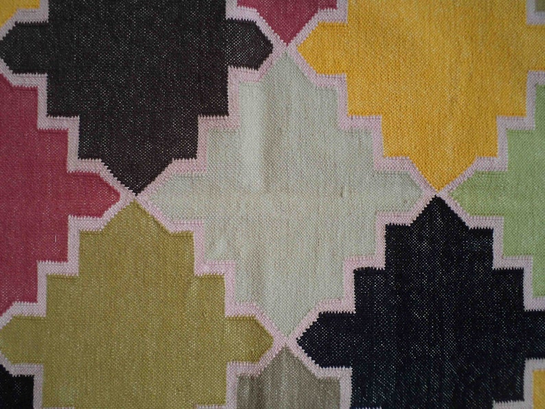 Handwoven Cotton Dhurrie Rug 4x6 Indian Rug Traditional | Etsy