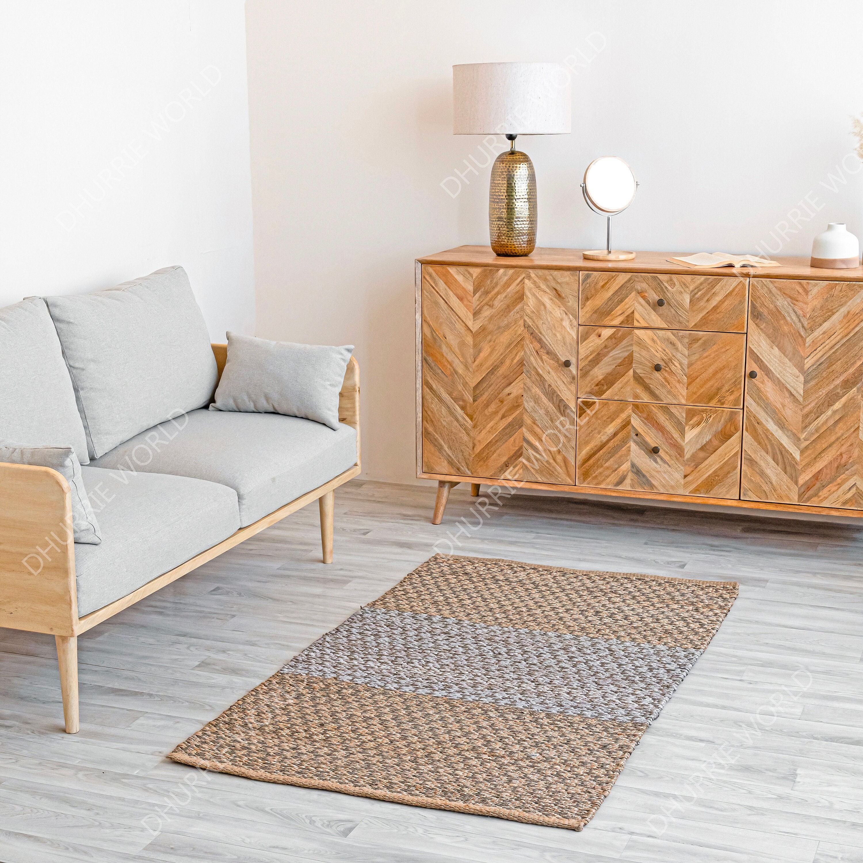Boho Jute Rug, Jute Runner Rug, Textured Bohemian Rug, Natural Jute Rug ...