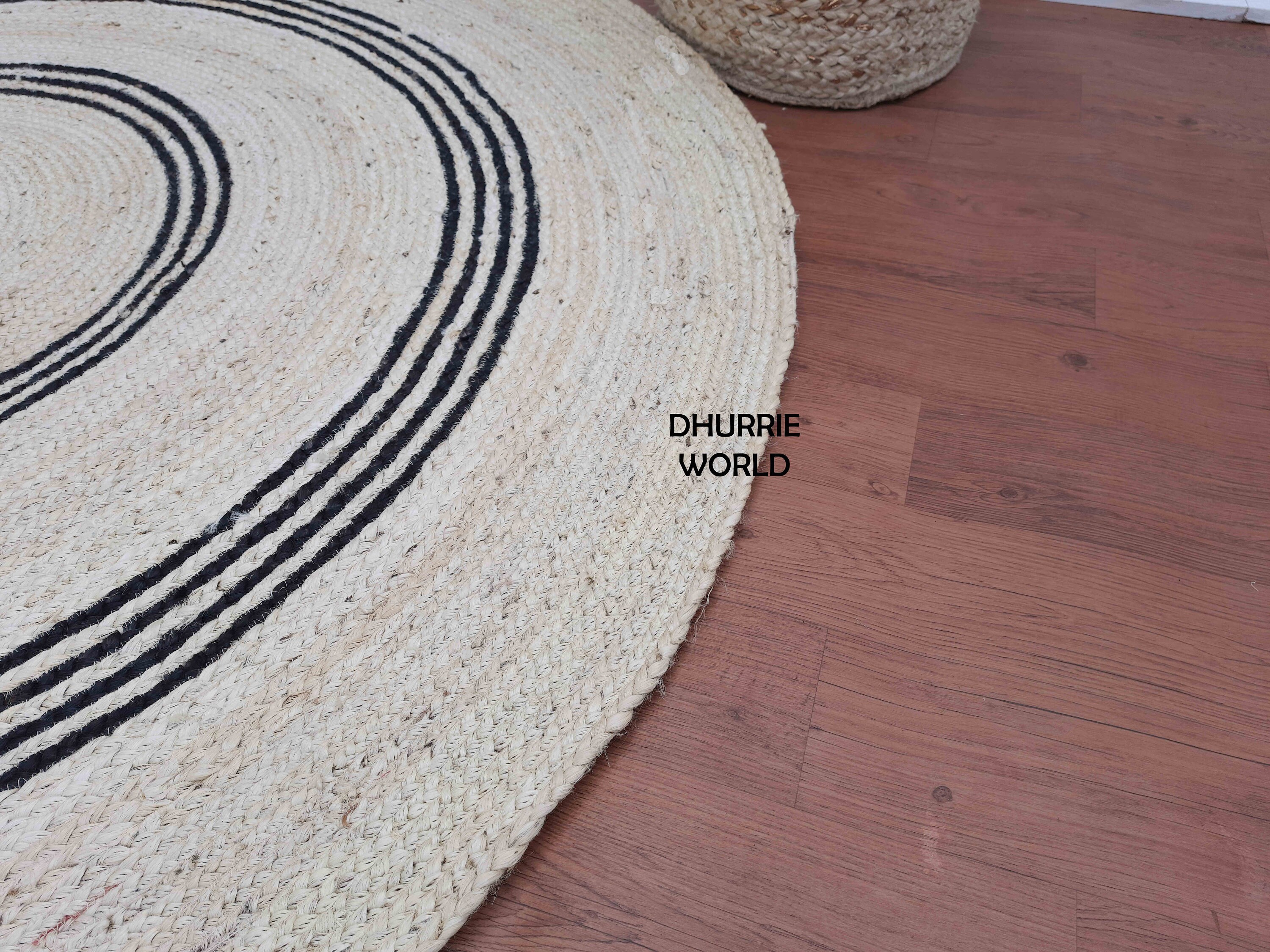 4x4 5x5 6x6 7x7 8x8 Natural Jute Round Rug Border Natural | Etsy