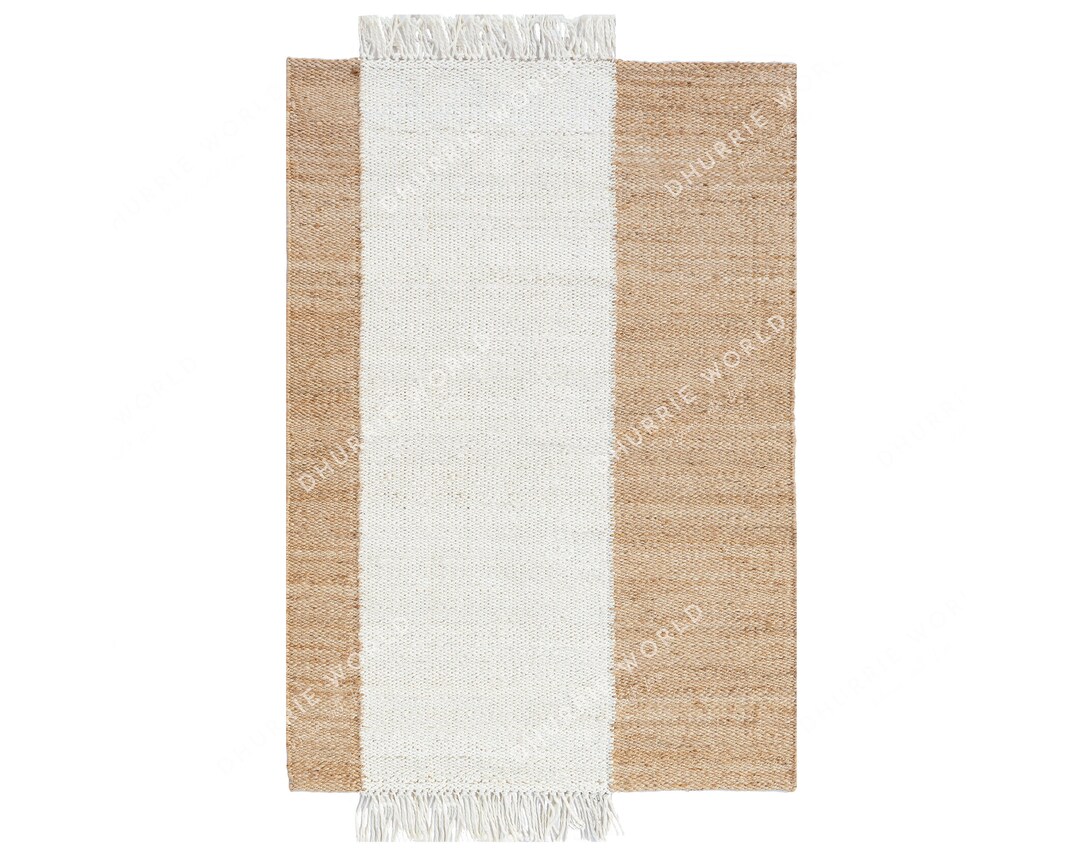 Block Jute Rug, Boho Natural Jute Rug, Textured Stripe Area Rug ...