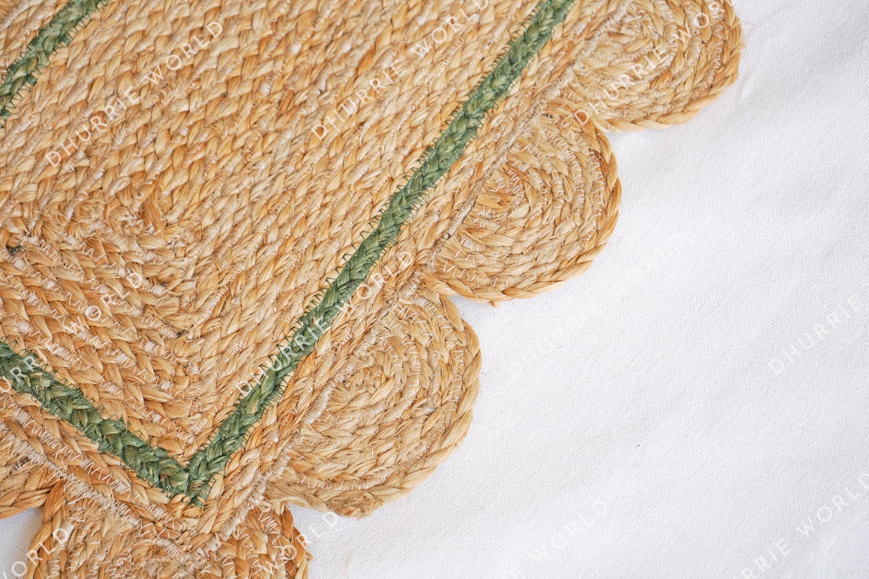 Scalloped Jute Placemats Farmhouse Natural Jute Placemat - Etsy
