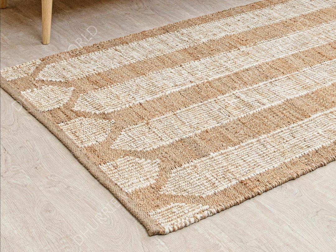 Boho Jute Area Rug, Nordic Rug, Entryway Runner, Indian Traditional Rug ...