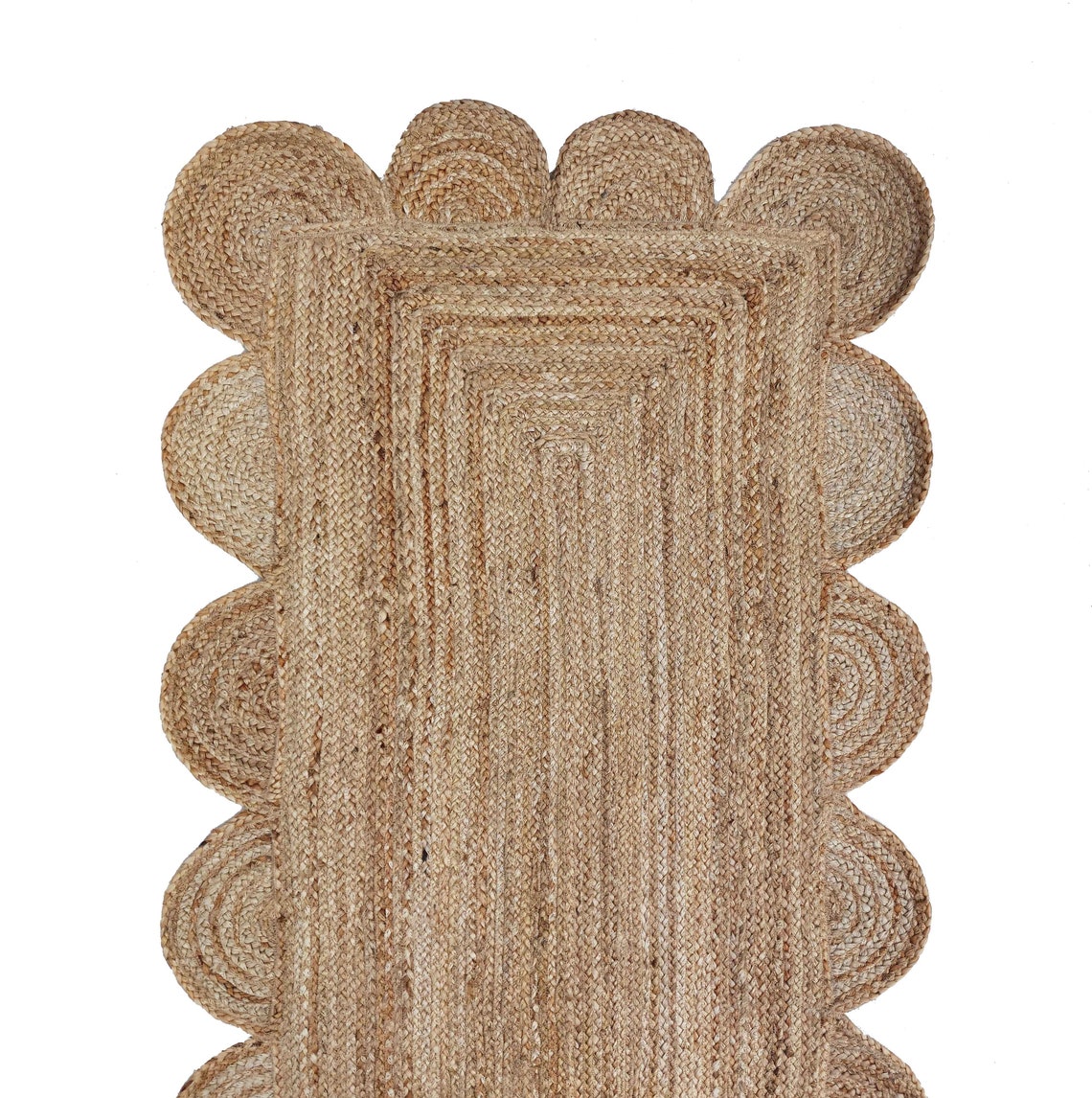 Scalloped Runner Rug Jute Scallop Rug Jute Runner Rug - Etsy
