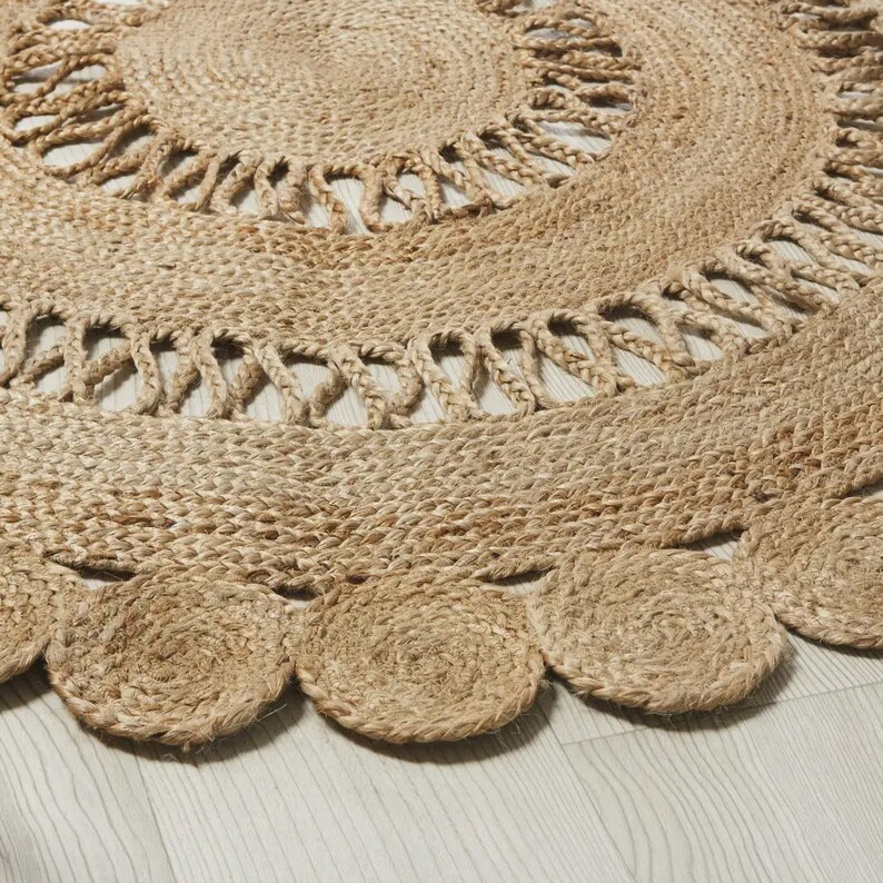 5x5 6x6 Feet Jute Braided Round Rug Jute Circle Rug - Etsy