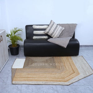 Jute Shape Rug, Modern Jute Rug, Irregular Shaped Rug, Indian Jute Area ...