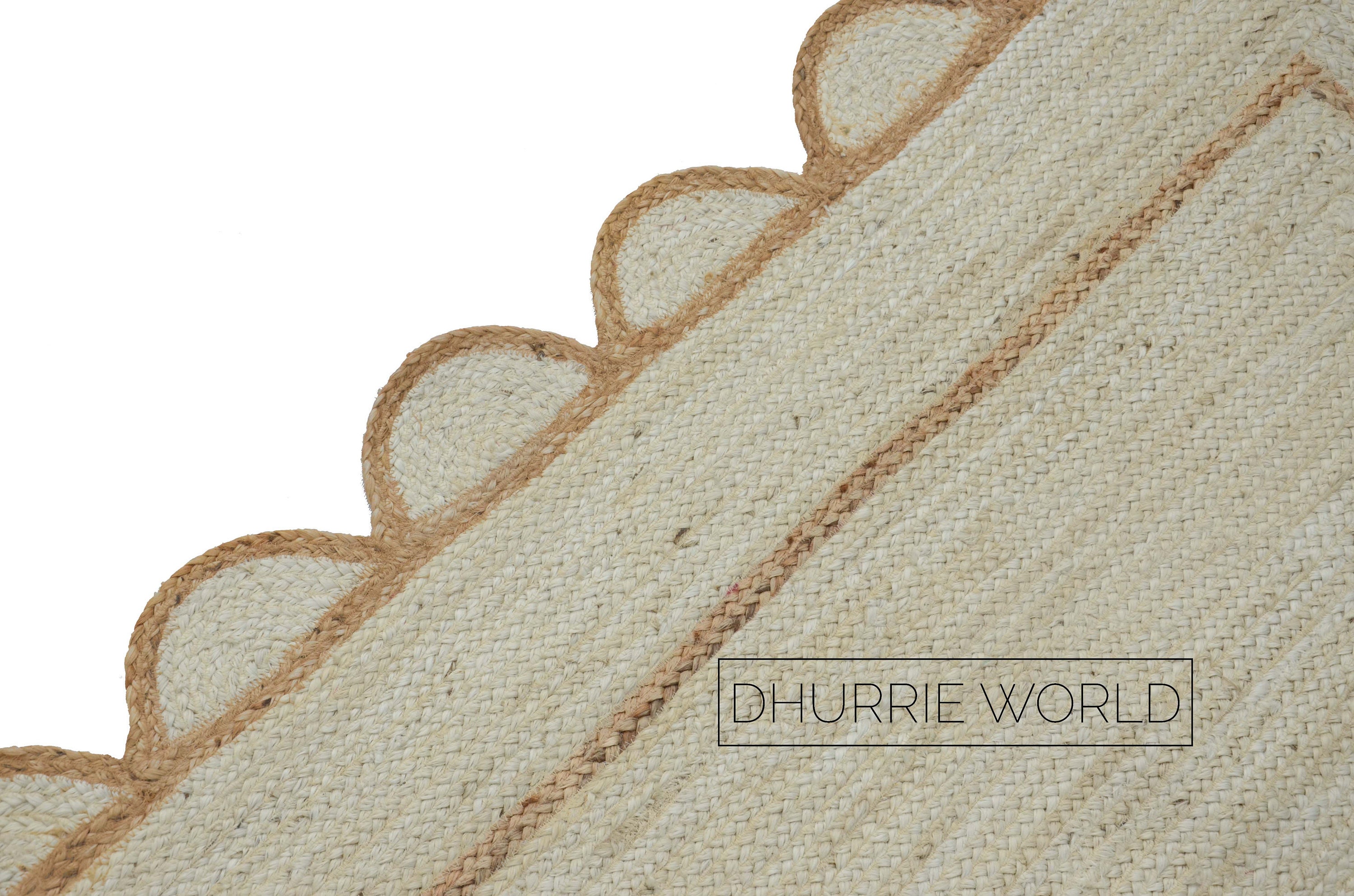 Off White Scalloped Jute Rug Scallop Rug Natural Jute Rug - Etsy