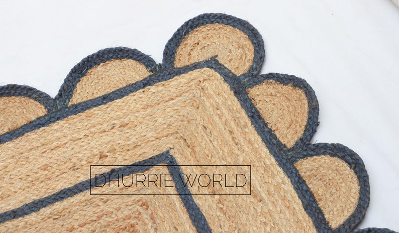 Scallop Runner Rug Jute Scalloped Rug Jute Runner Rug - Etsy