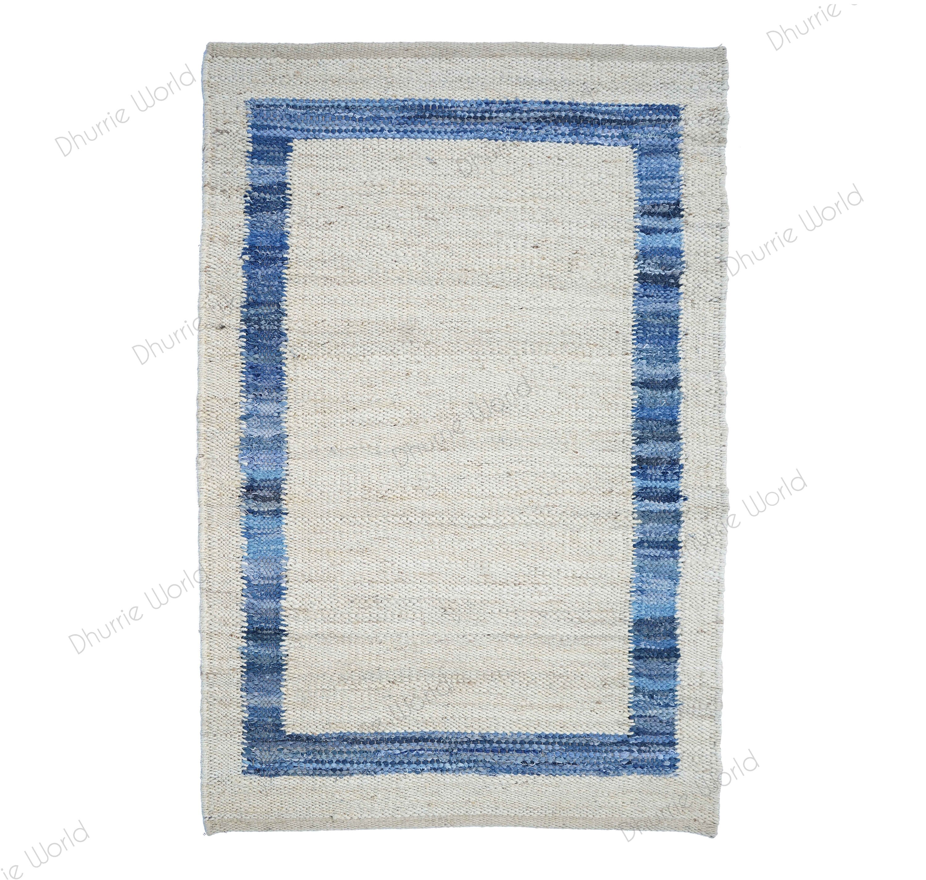 Bohemian off White Jute Bordered Rug Denim Jute Area Rug - Etsy