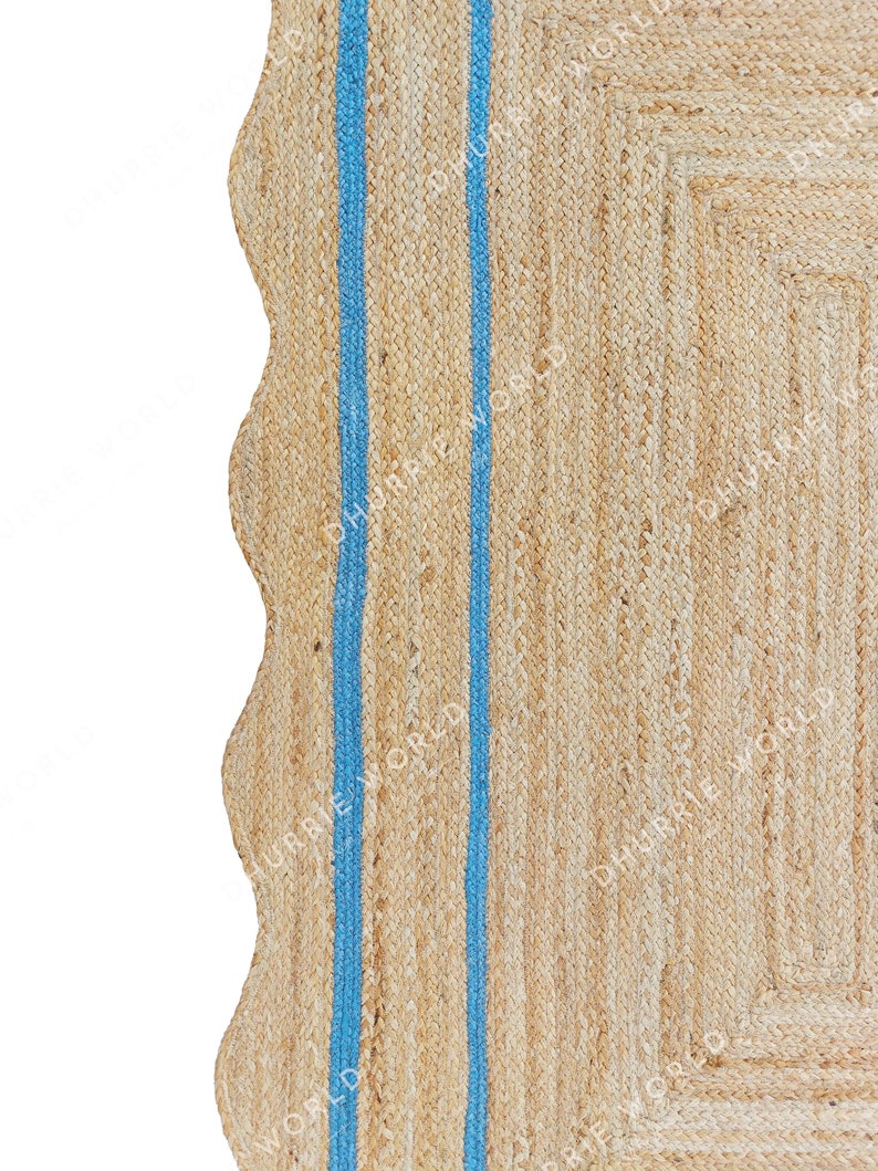 Wavy Scalloped Jute Rug Wave Edge Rug Scallop Edge Rug Boho - Etsy