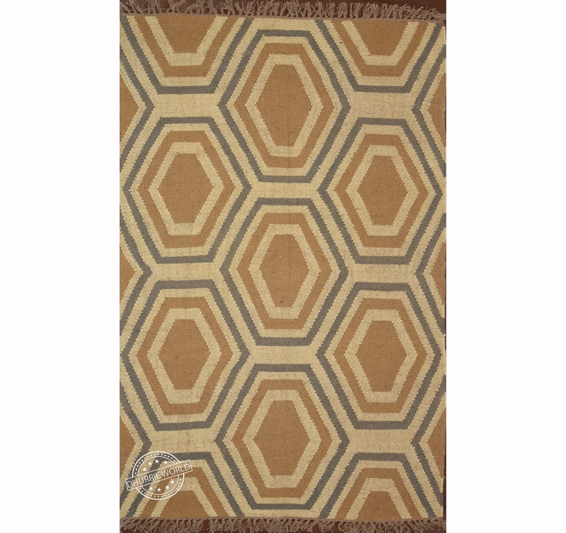 Jute Kilim Rug Wool & Jute Rug 4x6 Rug Handwoven Kilim Rug - Etsy