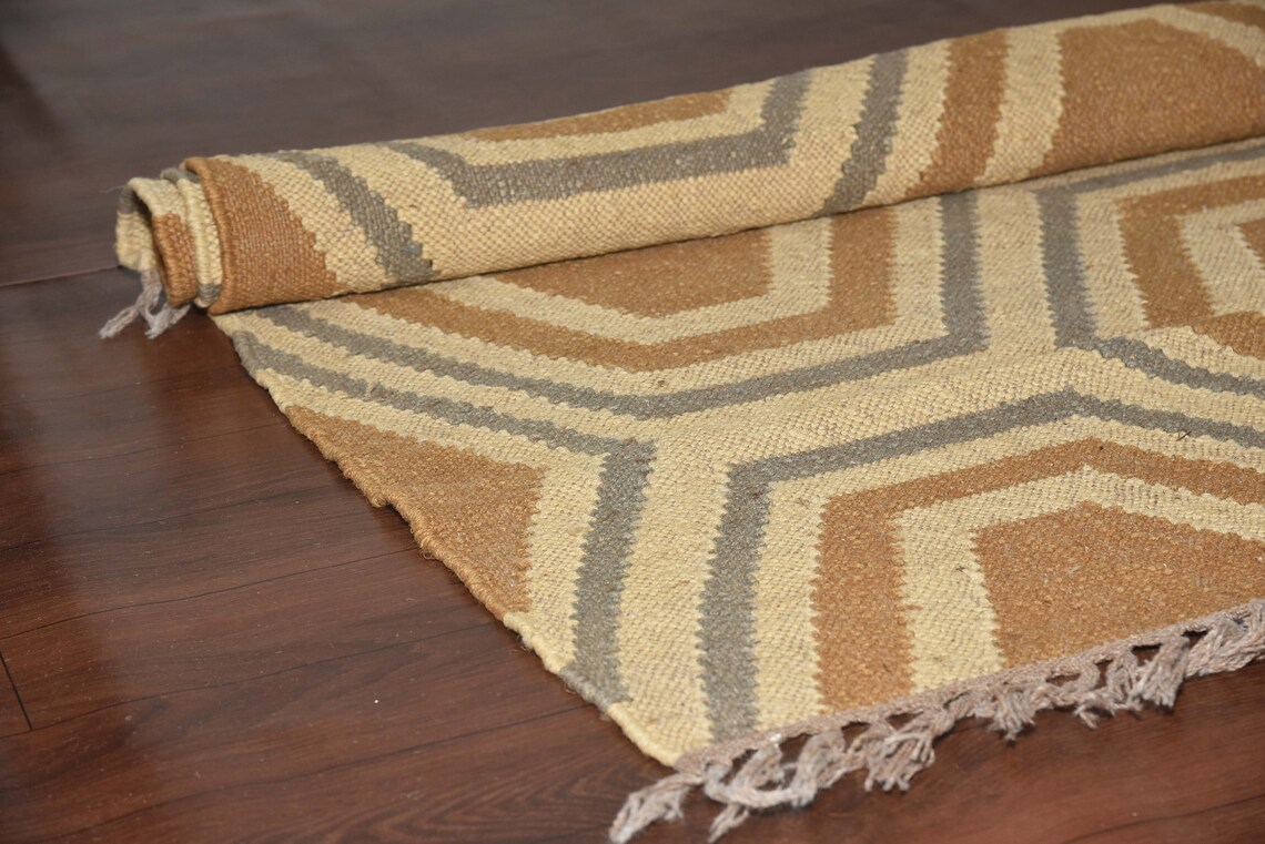 Jute Kilim Rug Wool & Jute Rug 4x6 Rug Handwoven Kilim Rug | Etsy