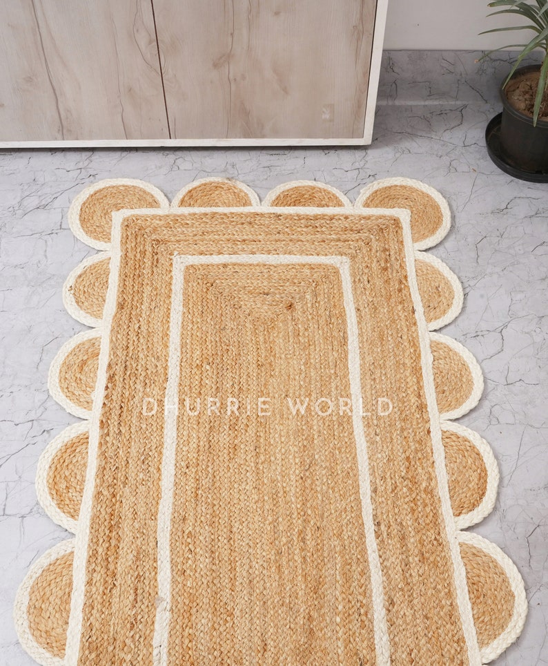 Scalloped Runner Rug Jute Scallop Rug off White Jute Runner - Etsy