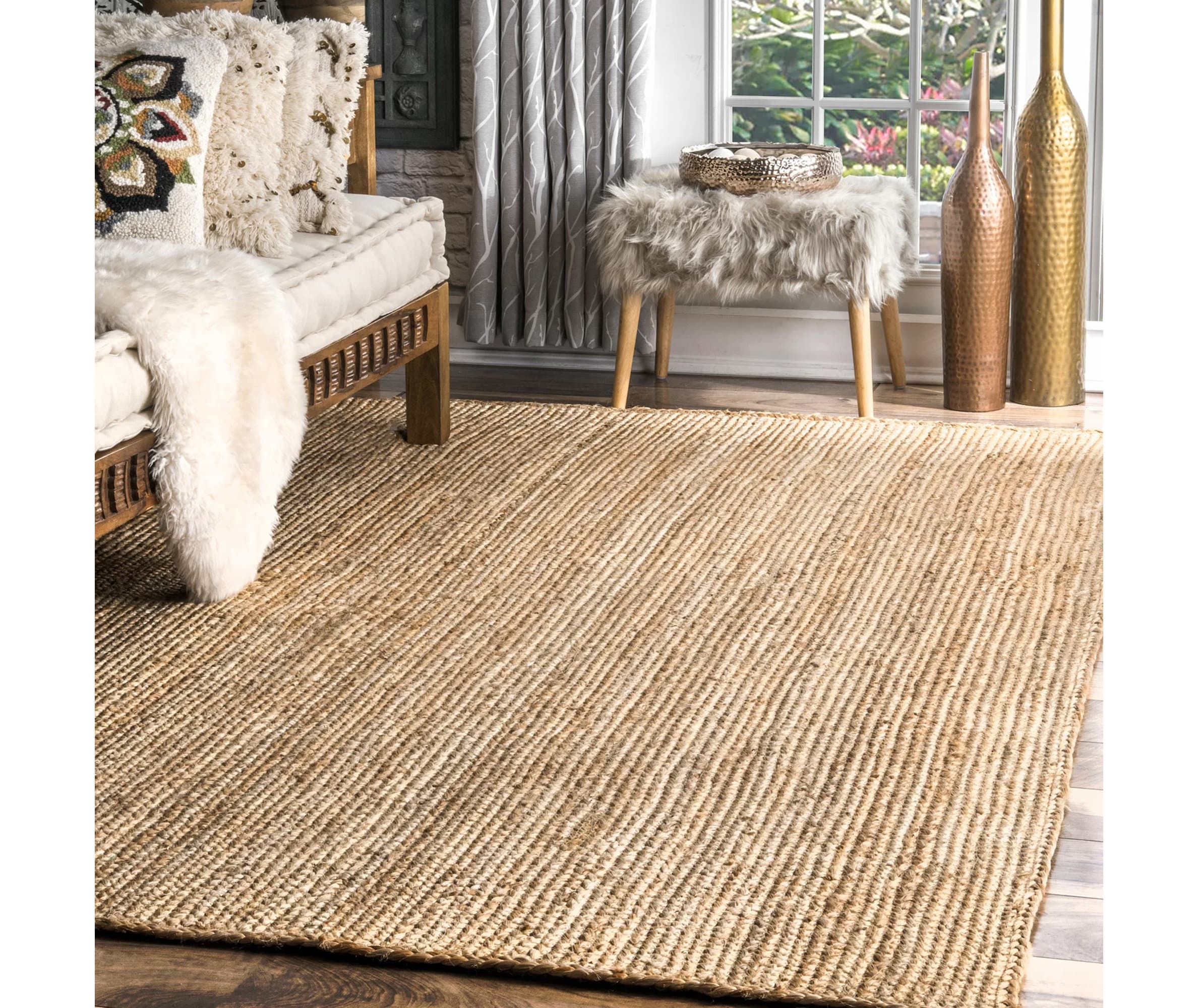 Indian Handwoven Square Jute Rug Runner Doormat Naural Fiber Yoga Mat ...