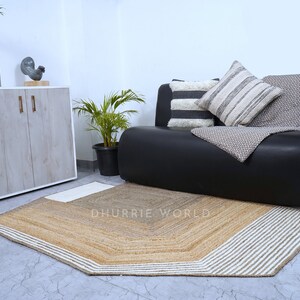Jute Shape Rug, Modern Jute Rug, Irregular Shaped Rug, Indian Jute Area ...