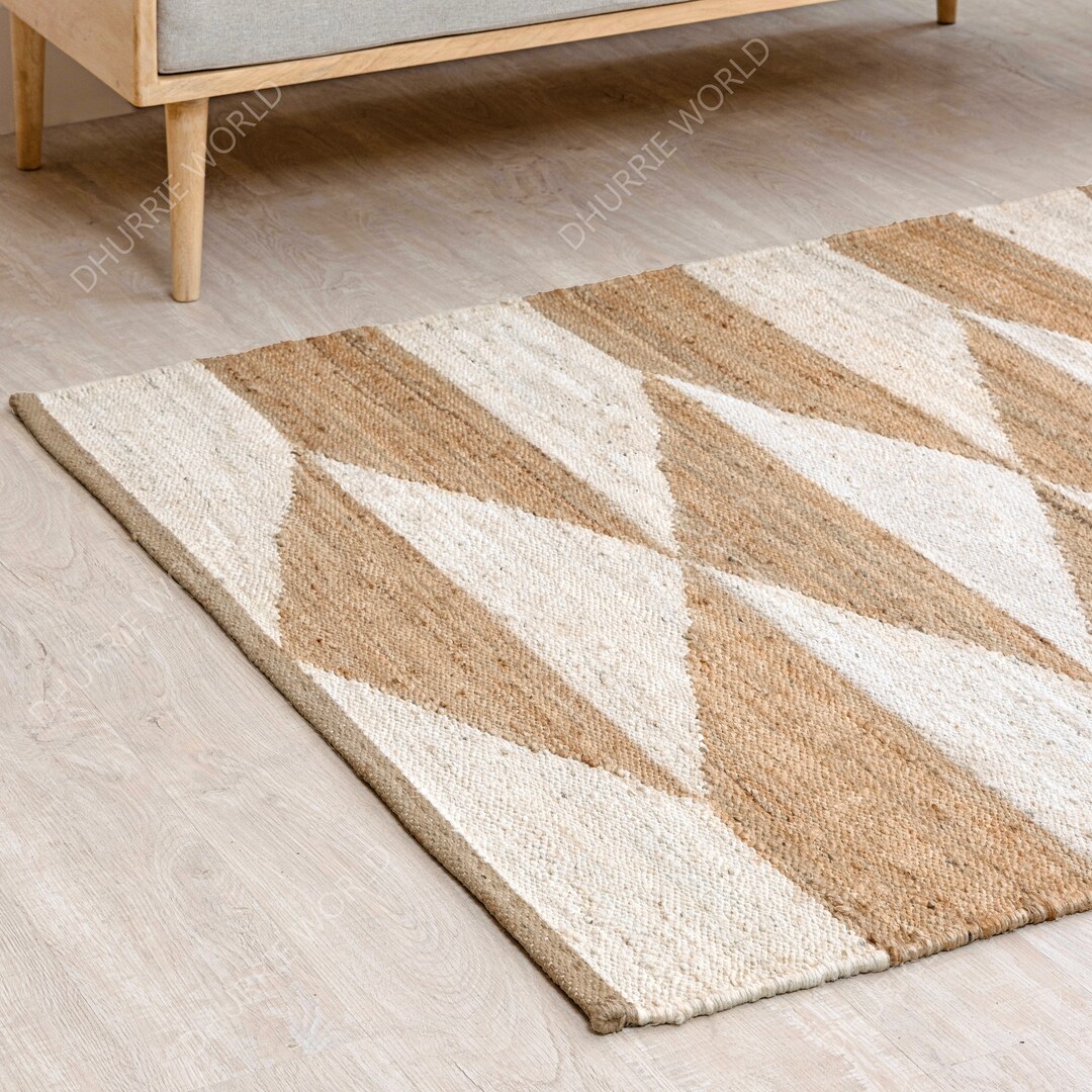 Natural Jute Rug, Boho Navajo Jute Rug, Bohemian Rug, Jute Kilim Rug ...