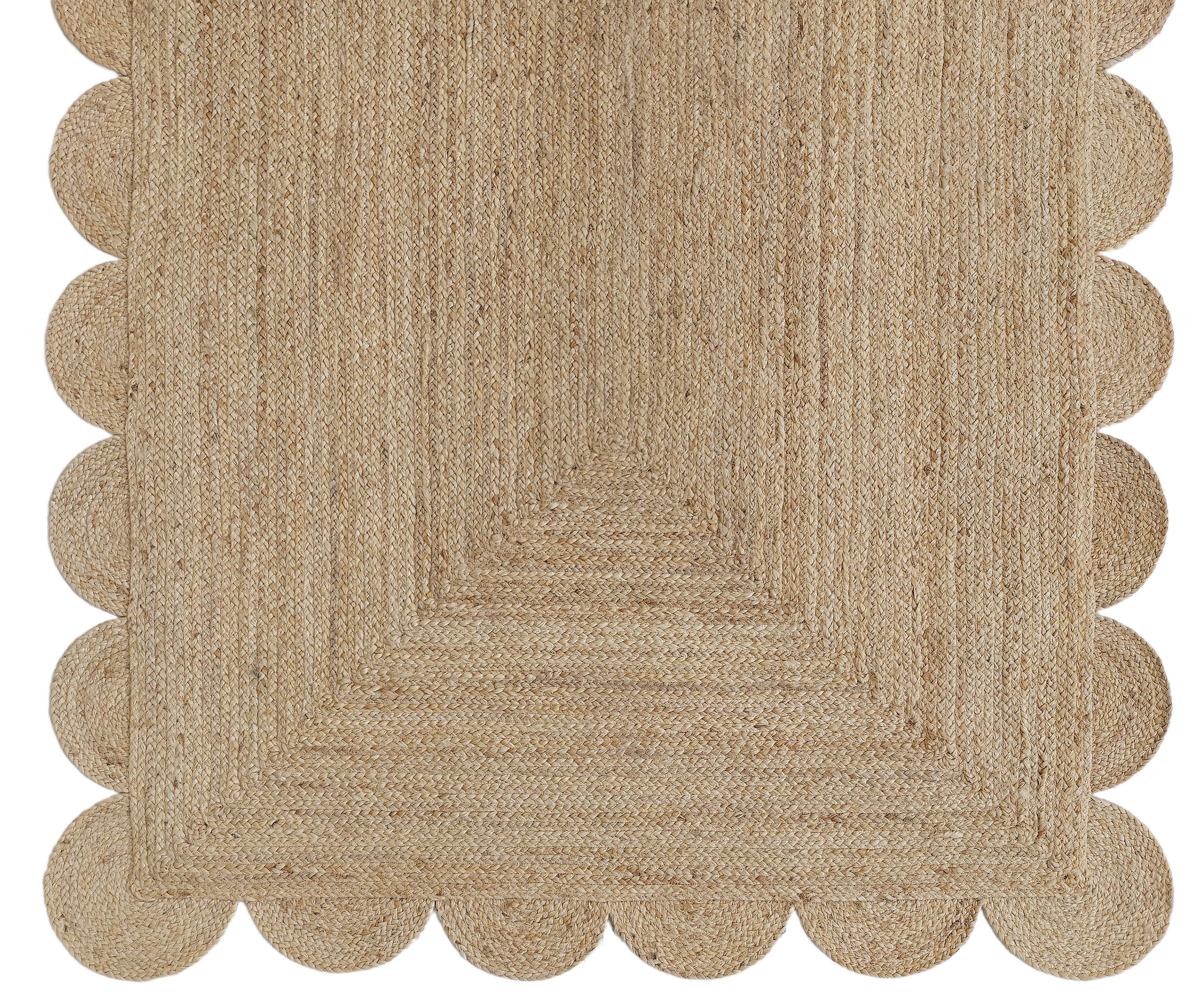 Scalloped Jute Rug, Natural Scallop Rug, Scalloped Edge Rug, Jute Area ...