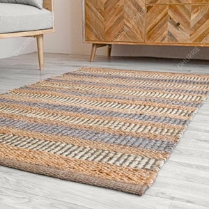 Natural Jute Rug, Boho Jute Rug, Custom Size Rug, Hallway Runner ...