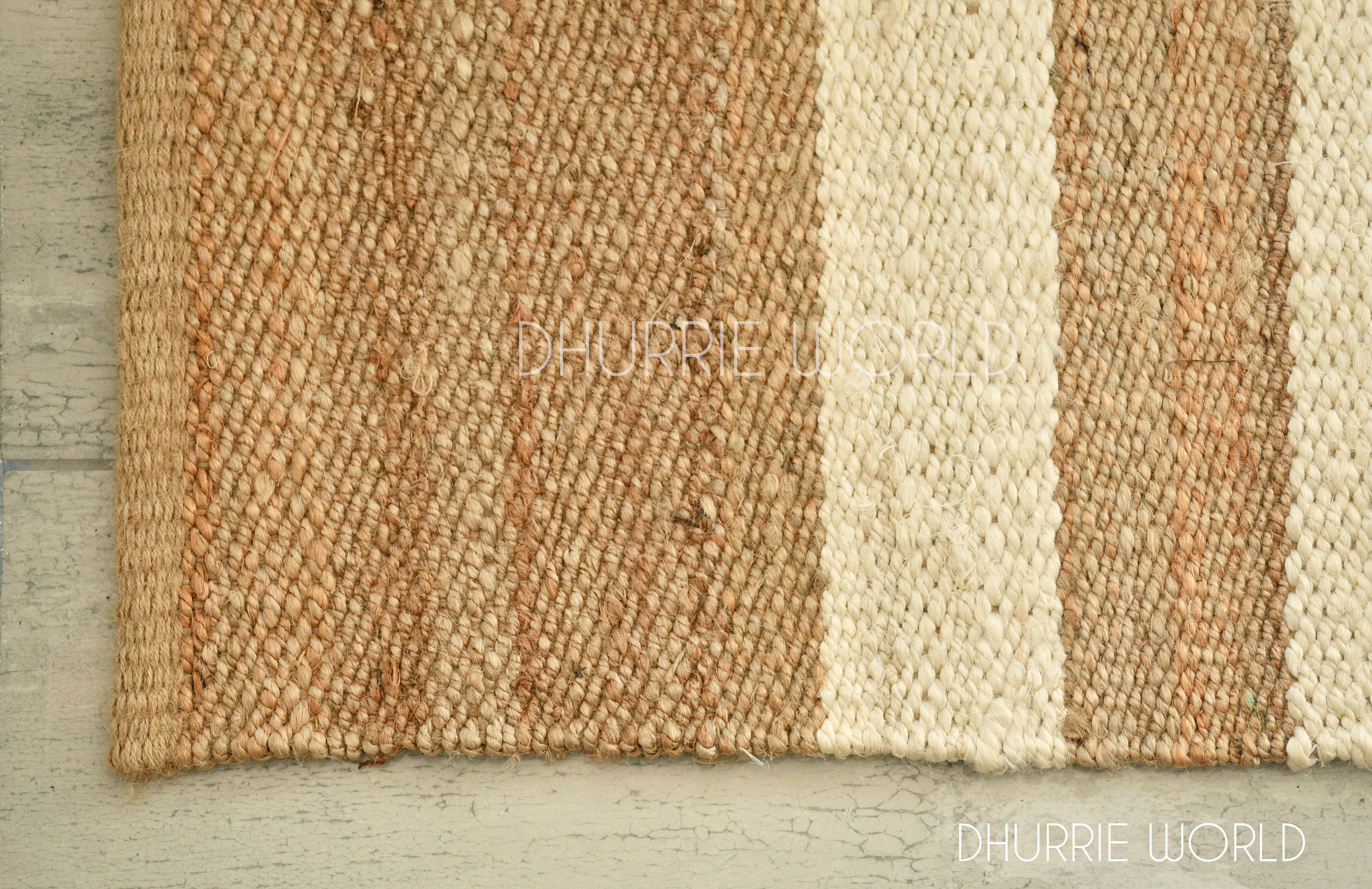 Natural Boho Jute Runner Rug, Stripe Area Rug, Bohemian Rug, Hemp Rug ...
