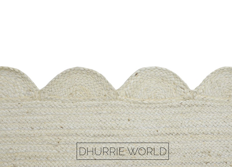 Off White Scalloped Jute Rug Scallop Pattern Rug Natural - Etsy
