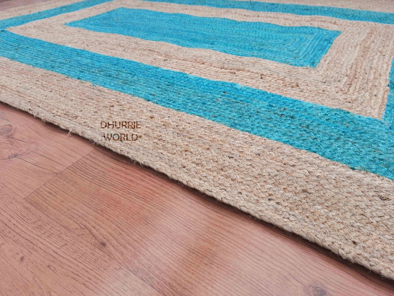 6x9 8x10 9x12 Blue Jute Braided Rug Natural Jute Area Rug - Etsy