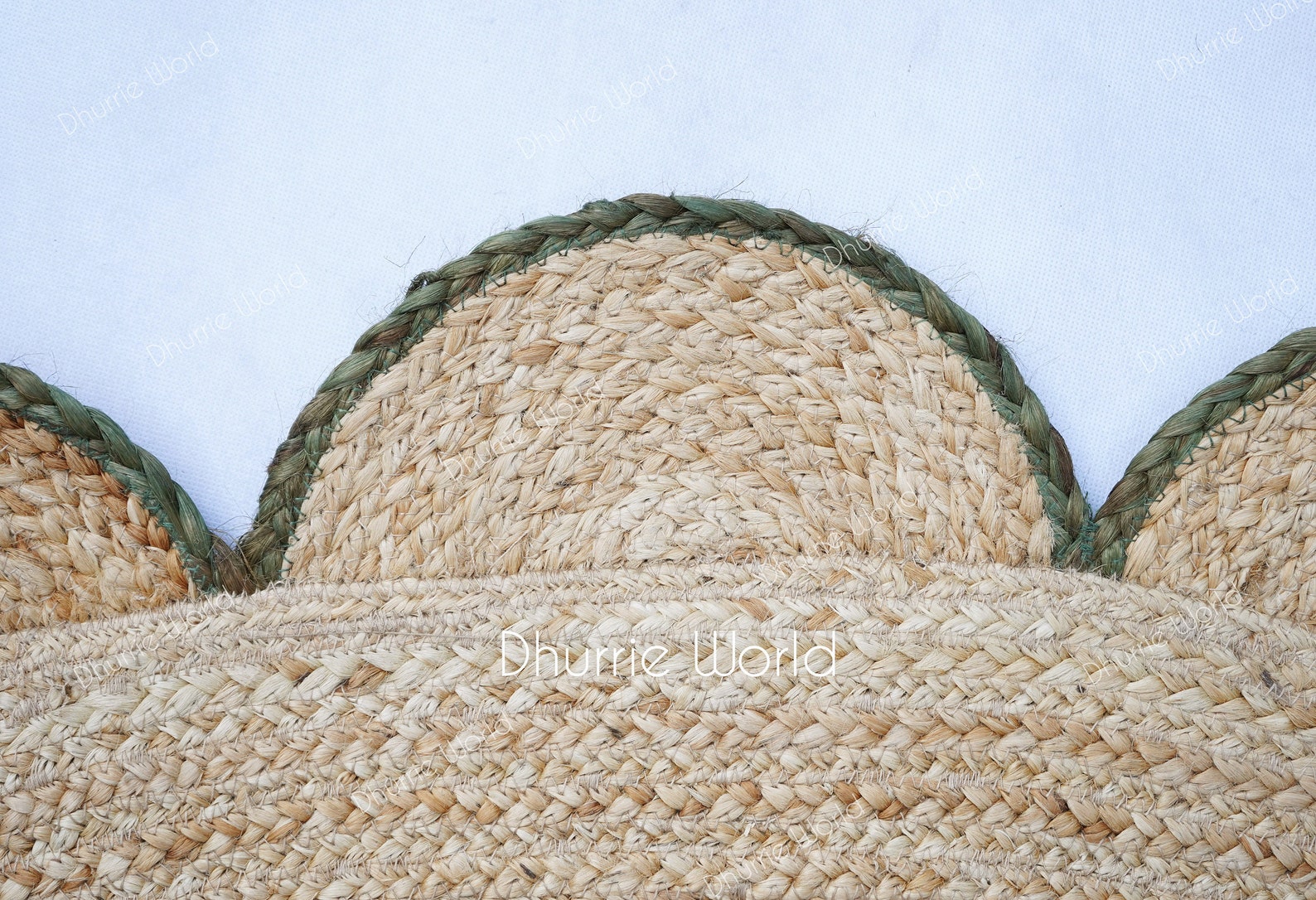 Natural Jute Scallop Round Rug Designer Bohemian Jute Area | Etsy