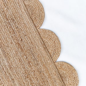 Scalloped Runner Rug, Jute Scallop Rug, Jute Runner Rug, Natural Jute ...