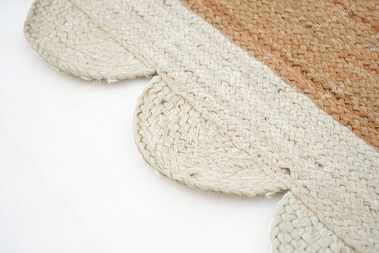 Natural Jute Scalloped Rug, Scalloped Jute Rug, Boho Jute Rug, Custom ...