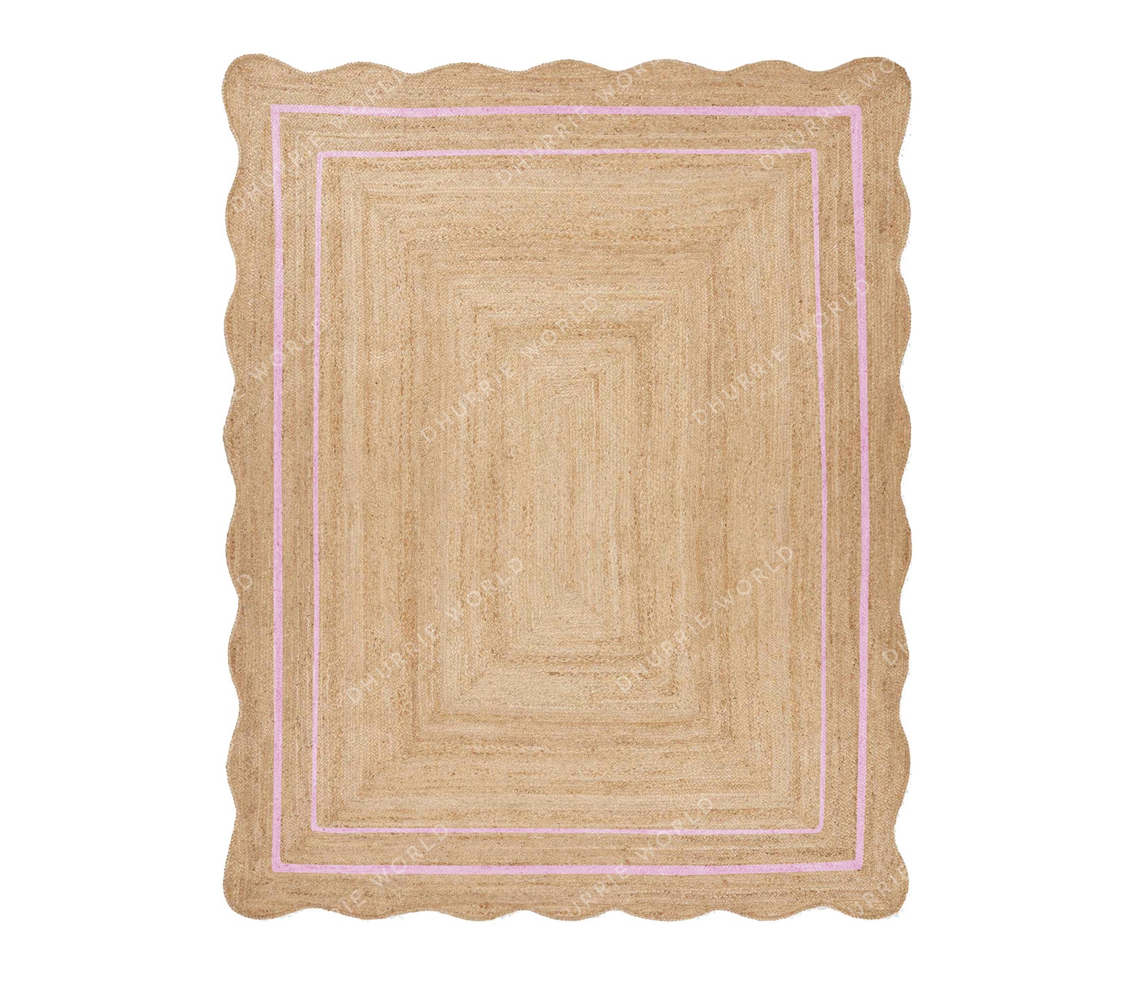 Scallop Wavy Jute Rug Natural Jute Wave Edge Rug Scalloped - Etsy