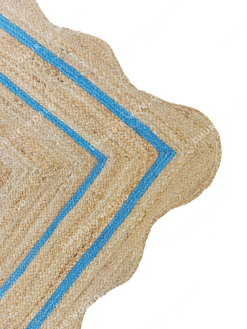 Wavy Scalloped Jute Rug Wave Edge Rug Scallop Edge Rug Boho - Etsy