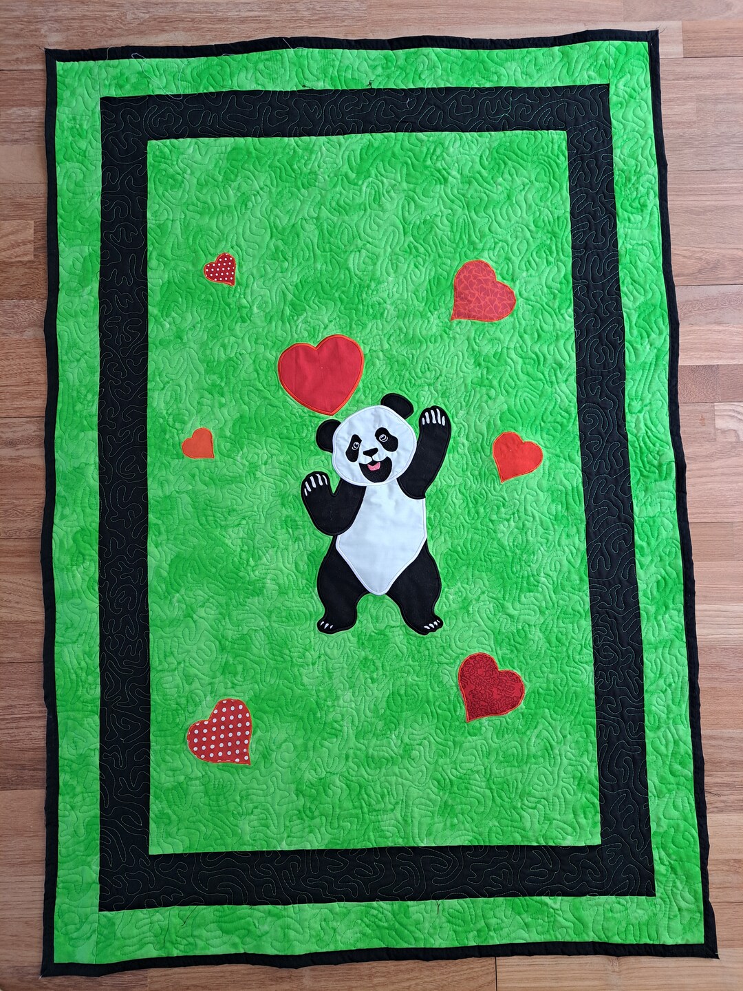 Panda With Love - Baby Cot Quilt Blanket 36” X 52” - Etsy