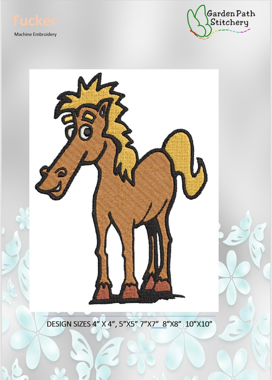 Cheeky Horse - Tucker, Horse Machine Embroidery, Embroidery Horse ...