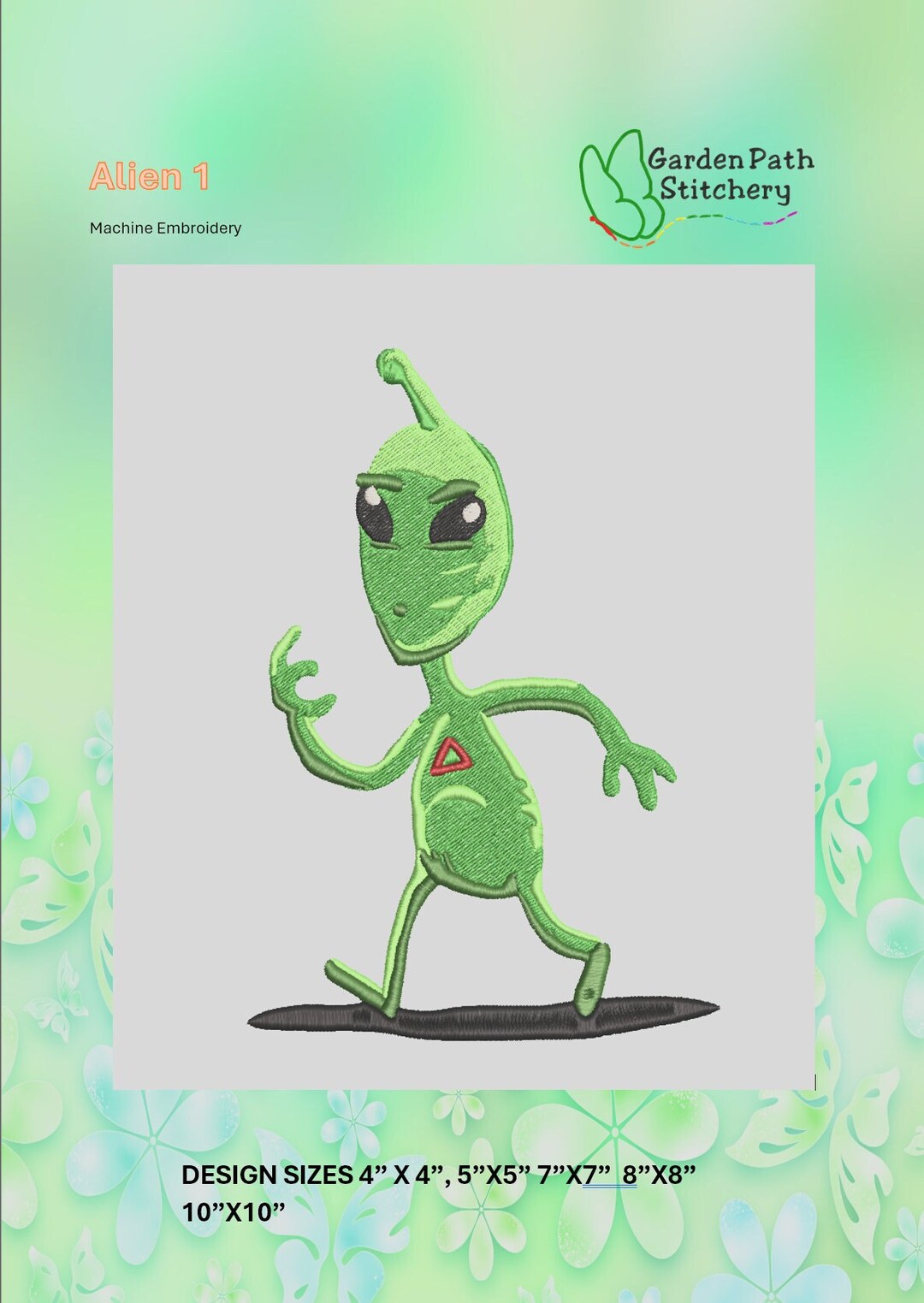 Alien Machine Embroidery Cartoon Kids - Etsy