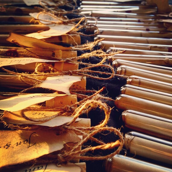 Scroll in Glass Tube Custom Calligraphy Letter on Aged Paper - Etsy