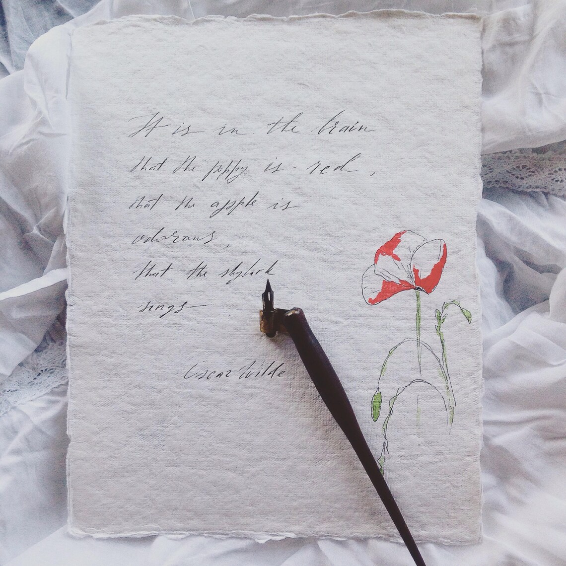 Custom Calligraphy on Artisan Paper for Wall Art Poem - Etsy