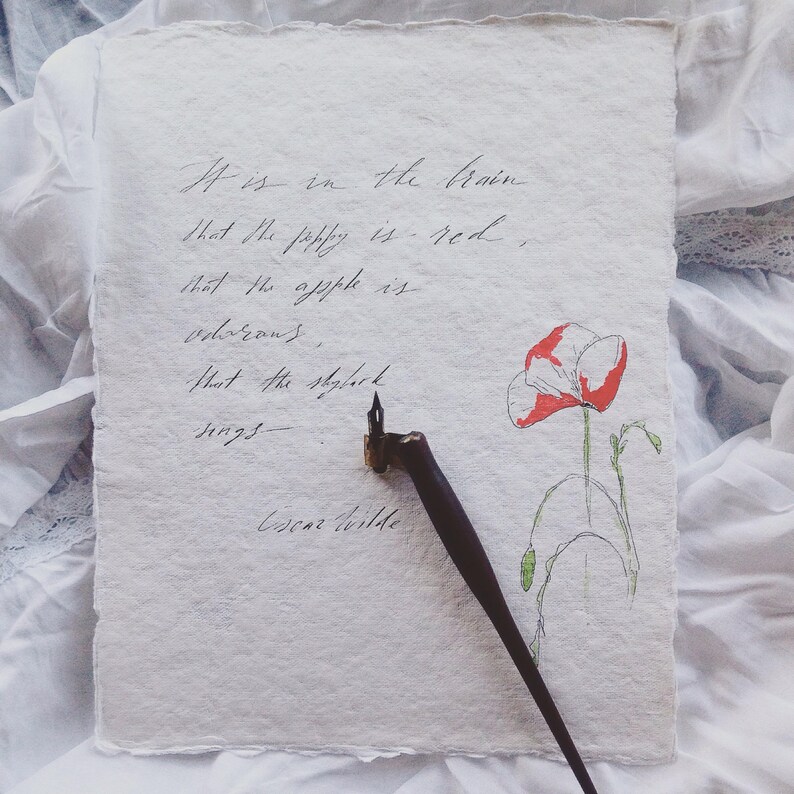 Custom Calligraphy on Artisan Paper for Wall Art Poem - Etsy