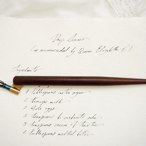 Handwritten Recipe in Calligraphy on White or Aged Cotton Paper ...