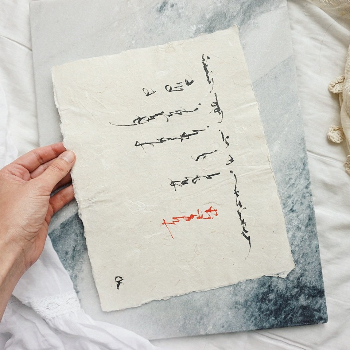 Japanese Haiku Poem Handwritten in Calligraphy on Handmade | Etsy