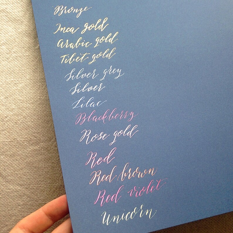 Stylish White on Indigo Blue Custom Calligraphy for Poems | Etsy UK