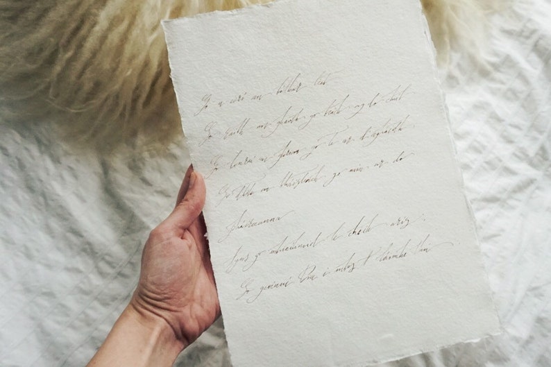 Vintage Handwritten Note Custom Calligraphy on Handmade - Etsy