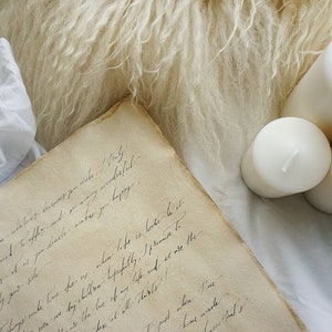 Vintage Handwritten Note - Custom Calligraphy on Handmade Cotton Paper ...